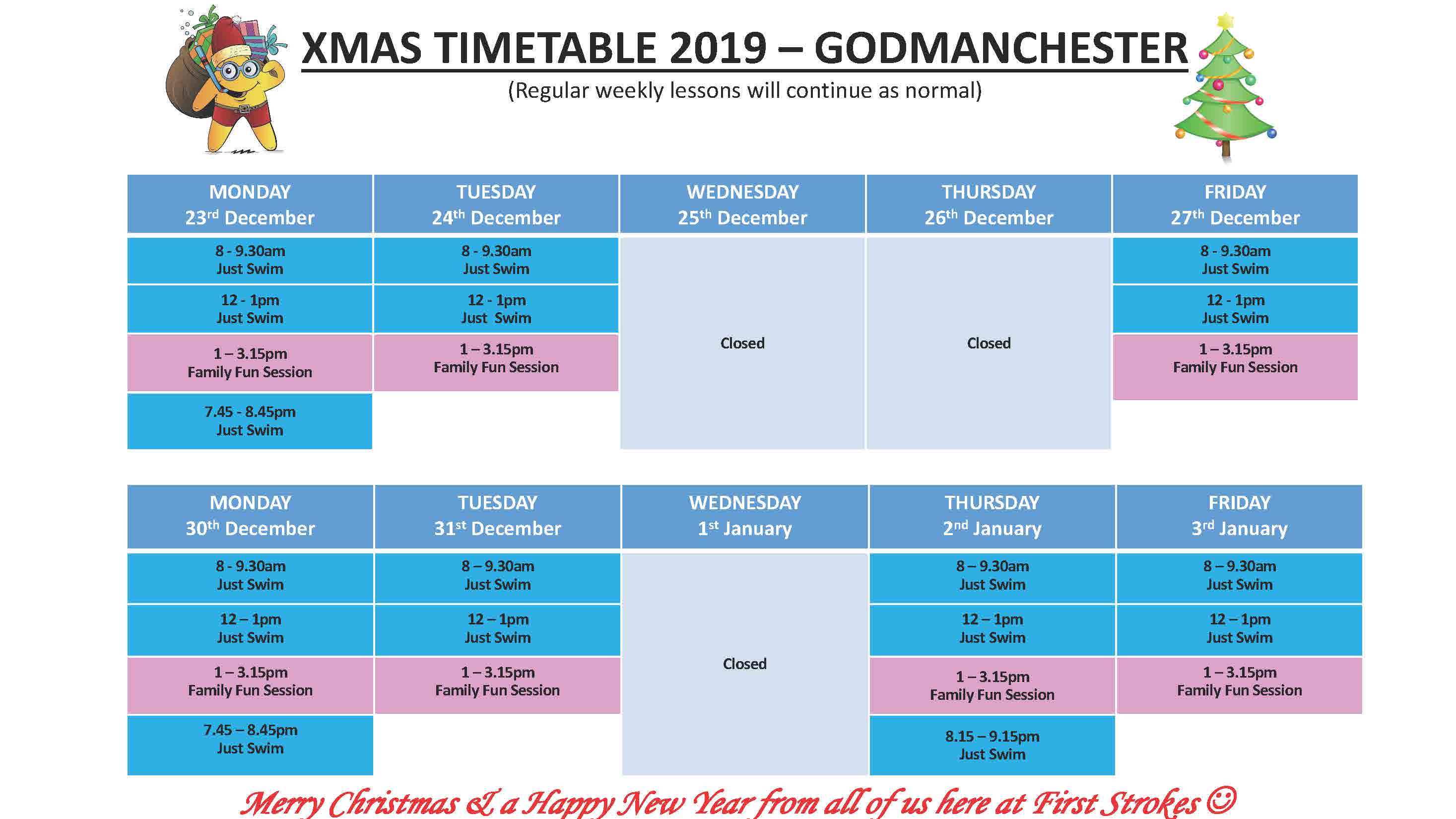Christmas 2019 Timetable Godmanchester - First Strokes