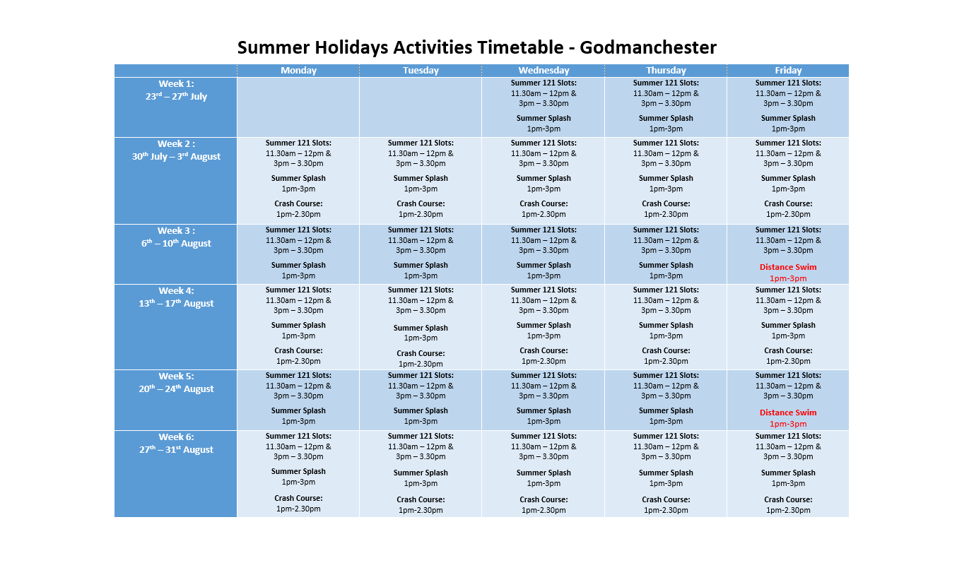 Summer Timetable Godmanchester - First Strokes