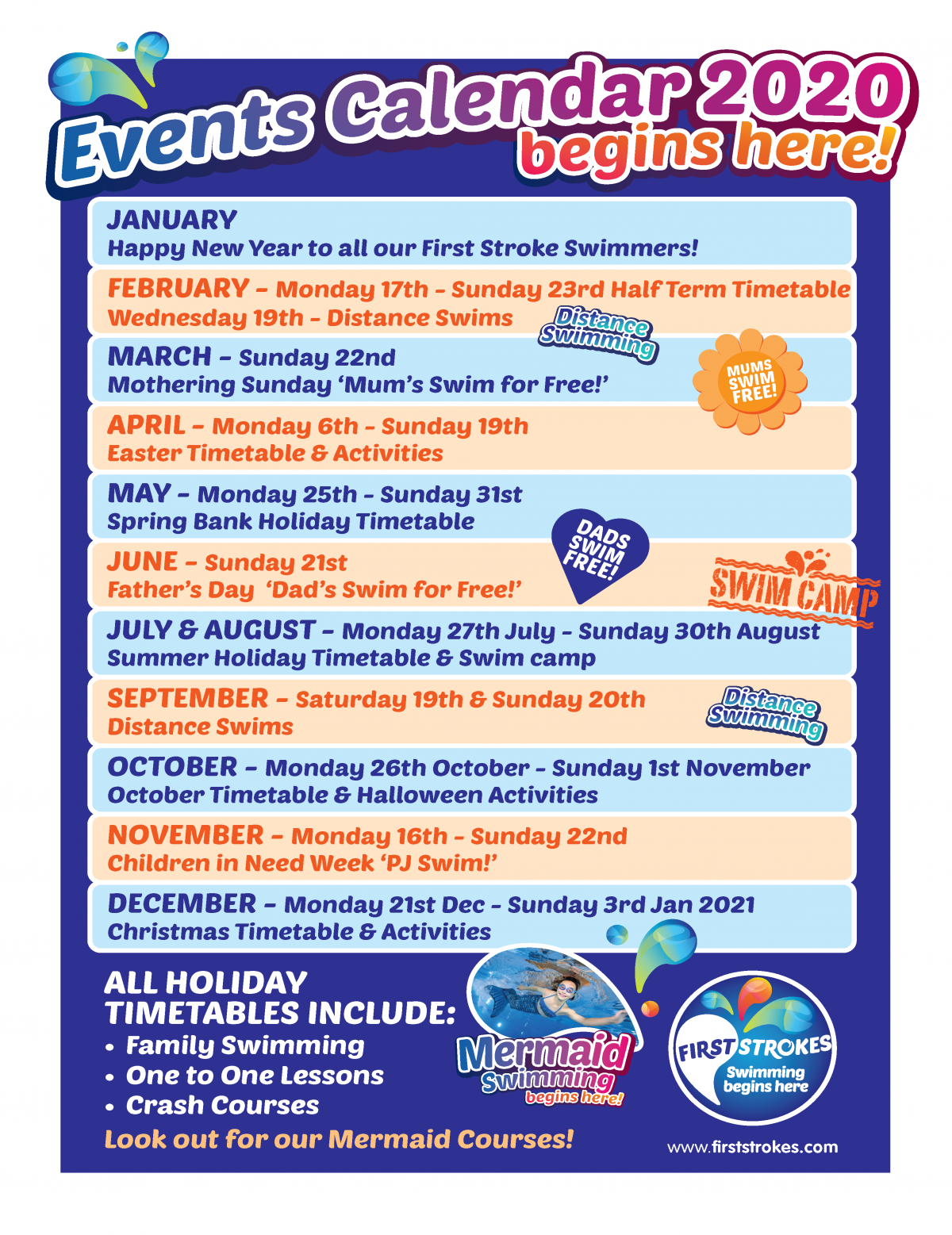 FS Events Calender 2020 - First Strokes